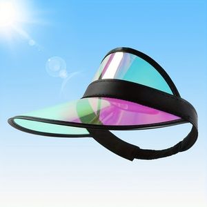 Accessories | Nib Holographic Laser Pvc Black Elastic Hat Lightweight ...